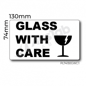 GLASS WITH CARE Pallet Labels | Austab Labels